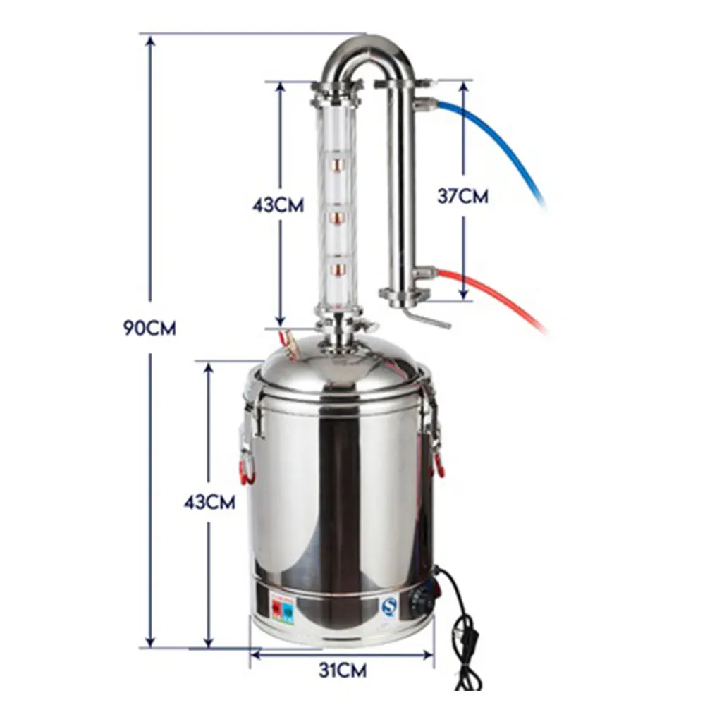 22l Electric Distiller Alcohol Making Equipment Brandy Distilling Machine Wine Beer Distillation ...
