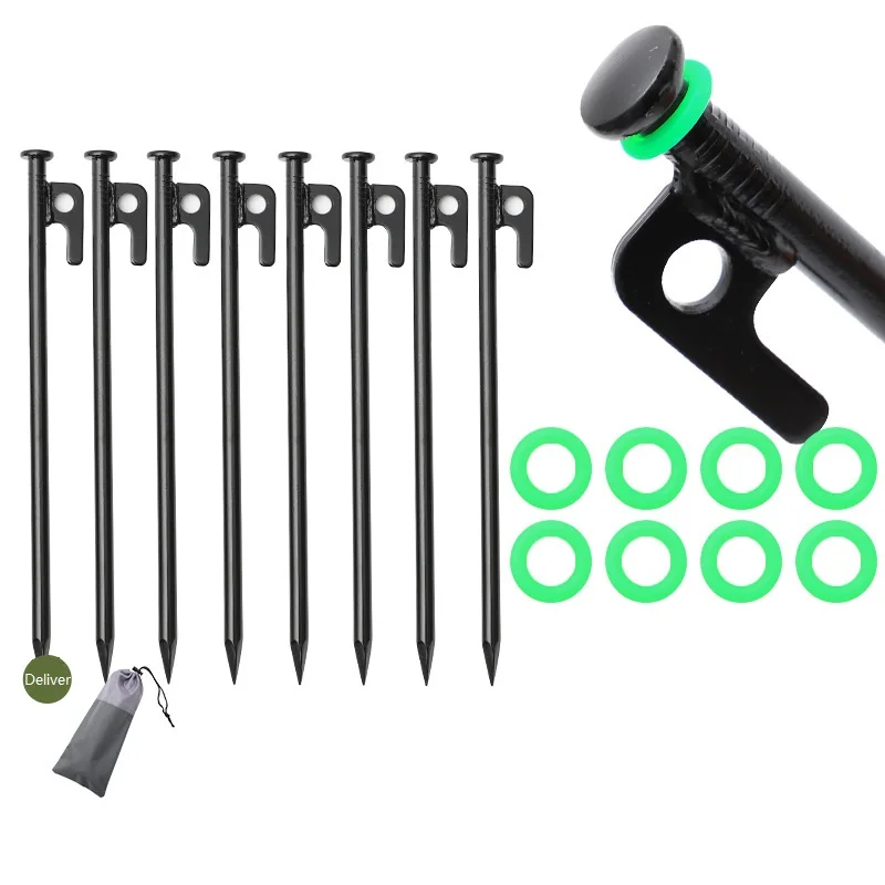 4PCS 20/25/30/40cm Tent Pegs Nails Camping Accessories Motorhome Hiking ...