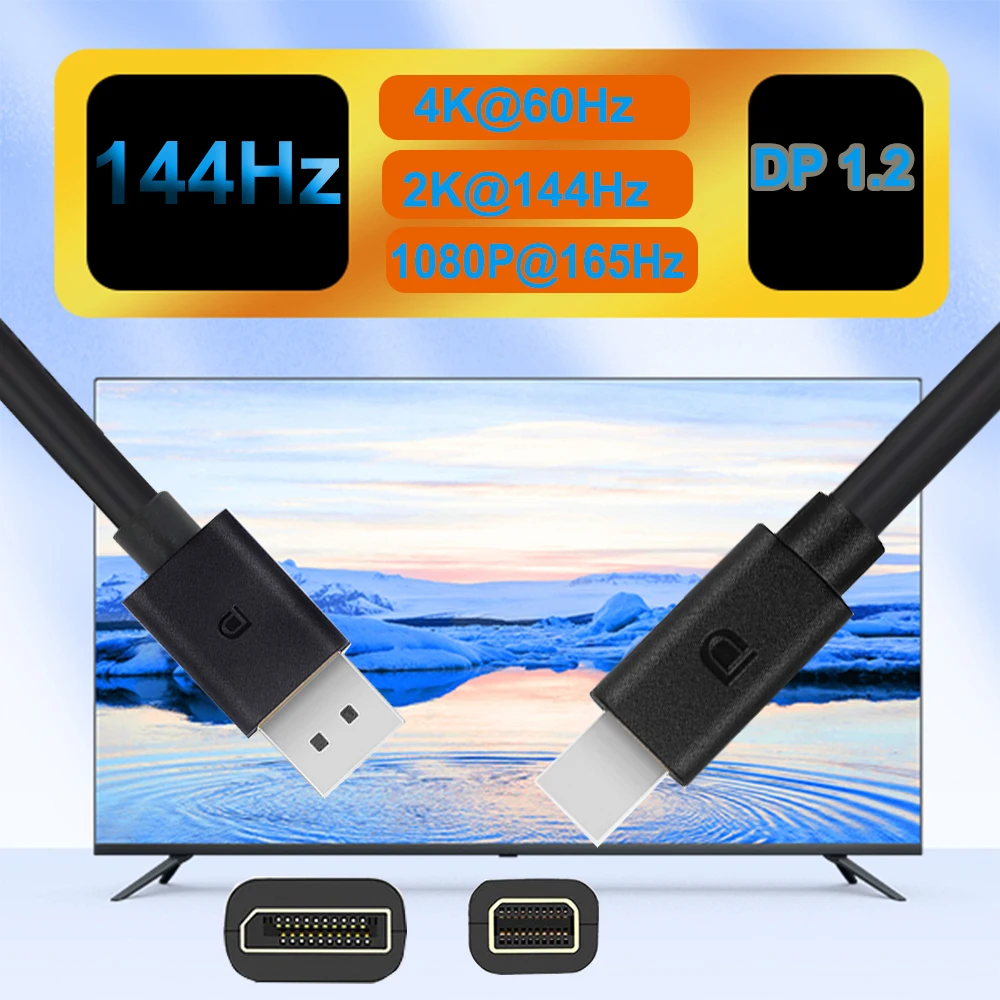 144Hz-Mini-DisplayPort-to-DisplayPort-cable-3M-4K-60Hz-HDR-Bi ...
