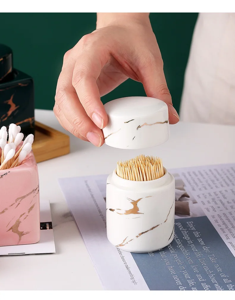 Marble-Ceramic-Toothpick-Container-Box-Toothpick-Holder-Toothpick ...