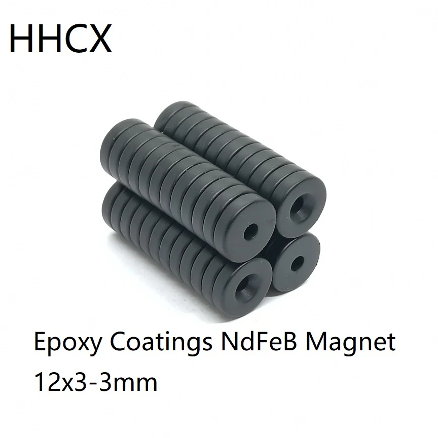 10 50 100PCS/LOT Epoxy Coatings NdFeB Magnet 12x3-3 Strong Round ...