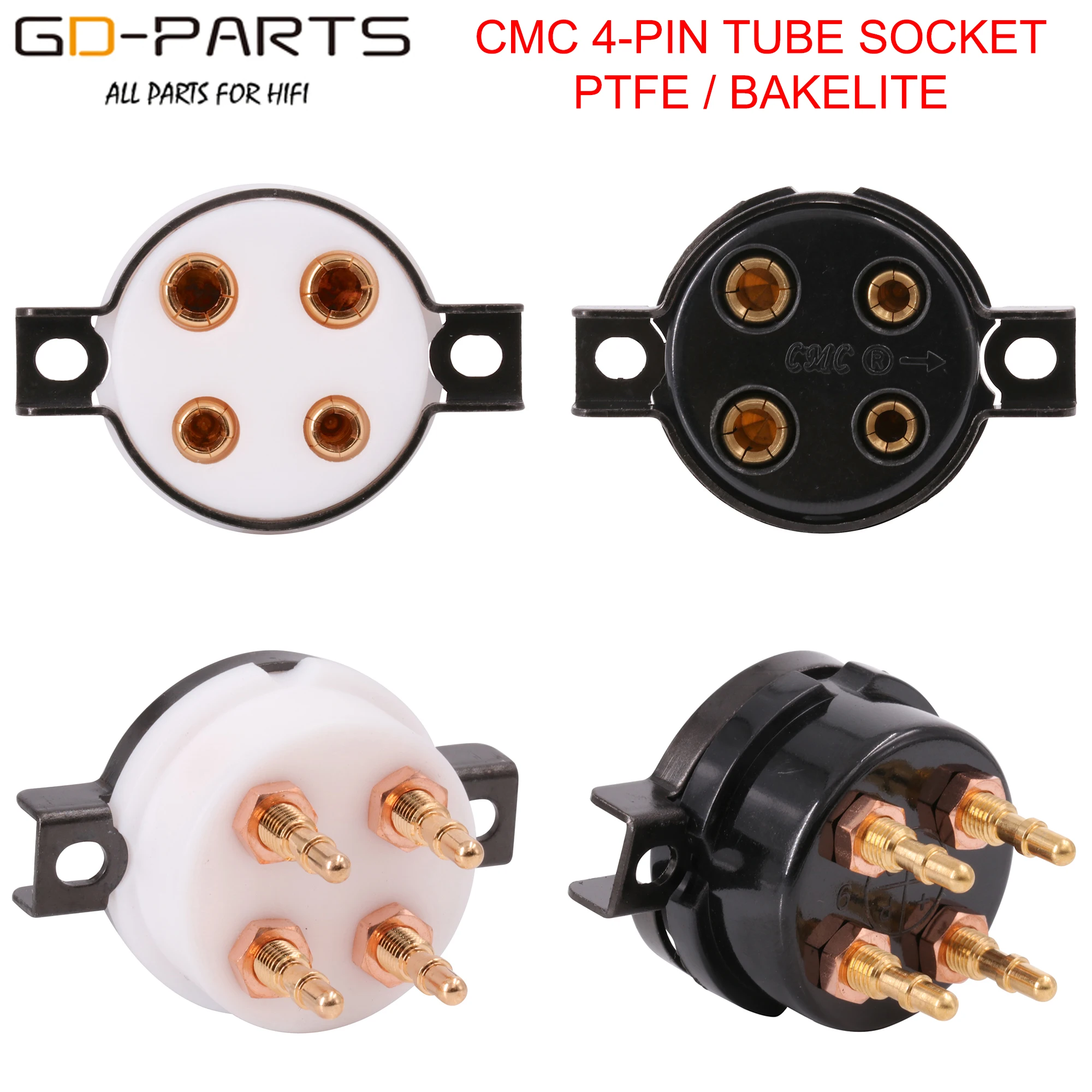 Hifi 빈티지 AMP DIY용 CMC 4 핀 PTFE 튜브 소켓, 300B, 2A3, 811, 274A, 5Z3, 866 ...