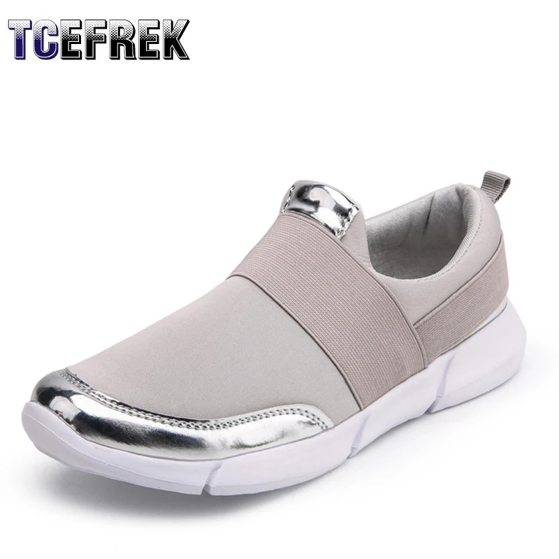 Zapatos vulcanizados de marca para mujer, zapatos deportivos sin cordones planos para caminar ...