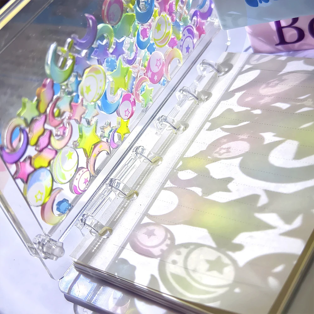 Quicksand-Transparent-A7-Notebook-DIY-Acrylic-Notebook-6-Holes-Loose ...