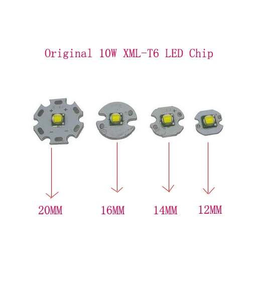 Original 1000 Lumen 10W XML-T6 U2 6500k 4500K 3000K White LED Lamp Bulb ...