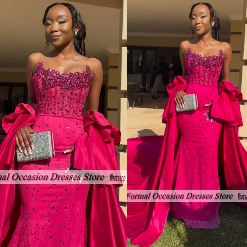 Bespoke Haute Couture Fuchsia Prom Dresses 2025 Luxury South African ...