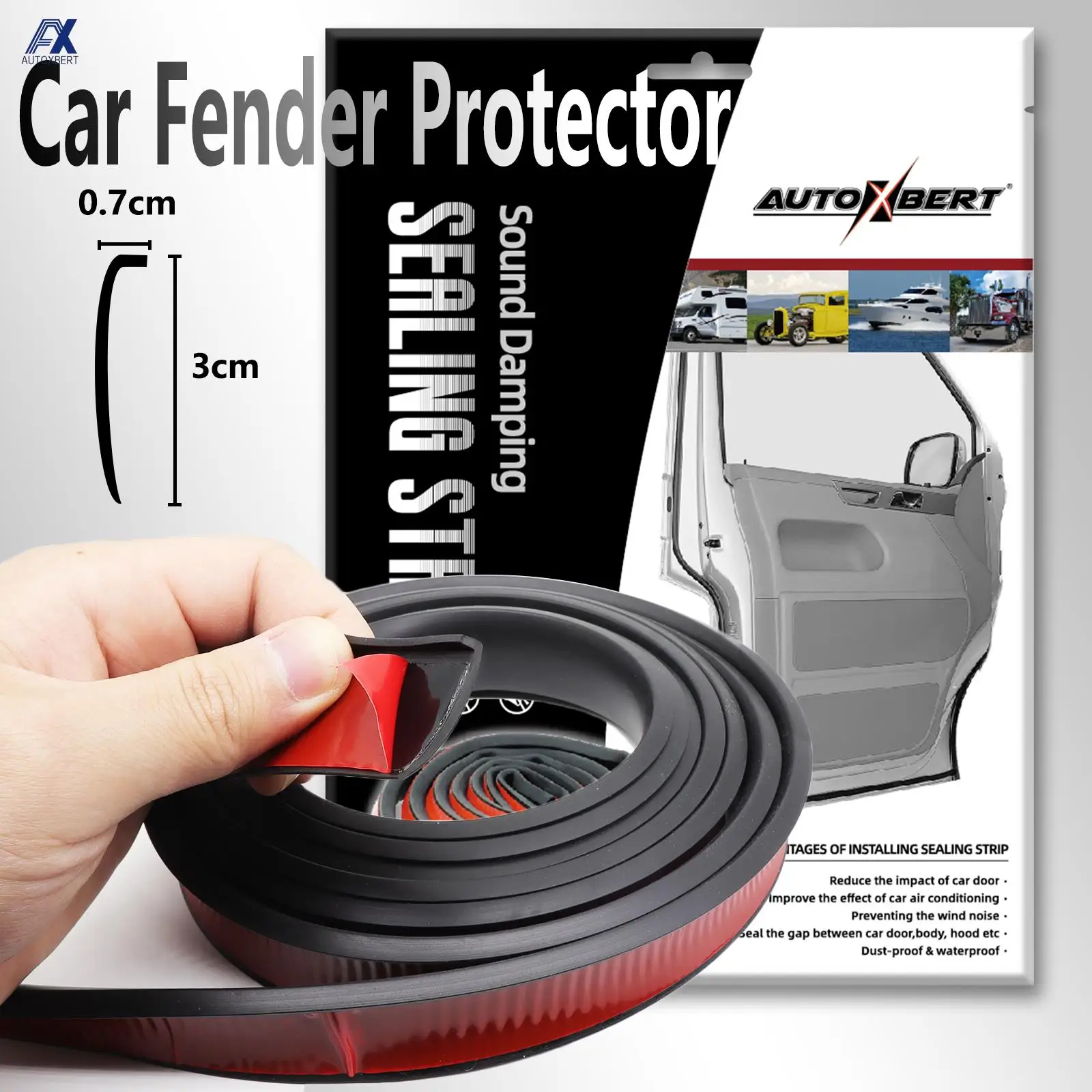 300cm Universal Car Rubber Mud Flaps Splash Guard Fender Flare ...