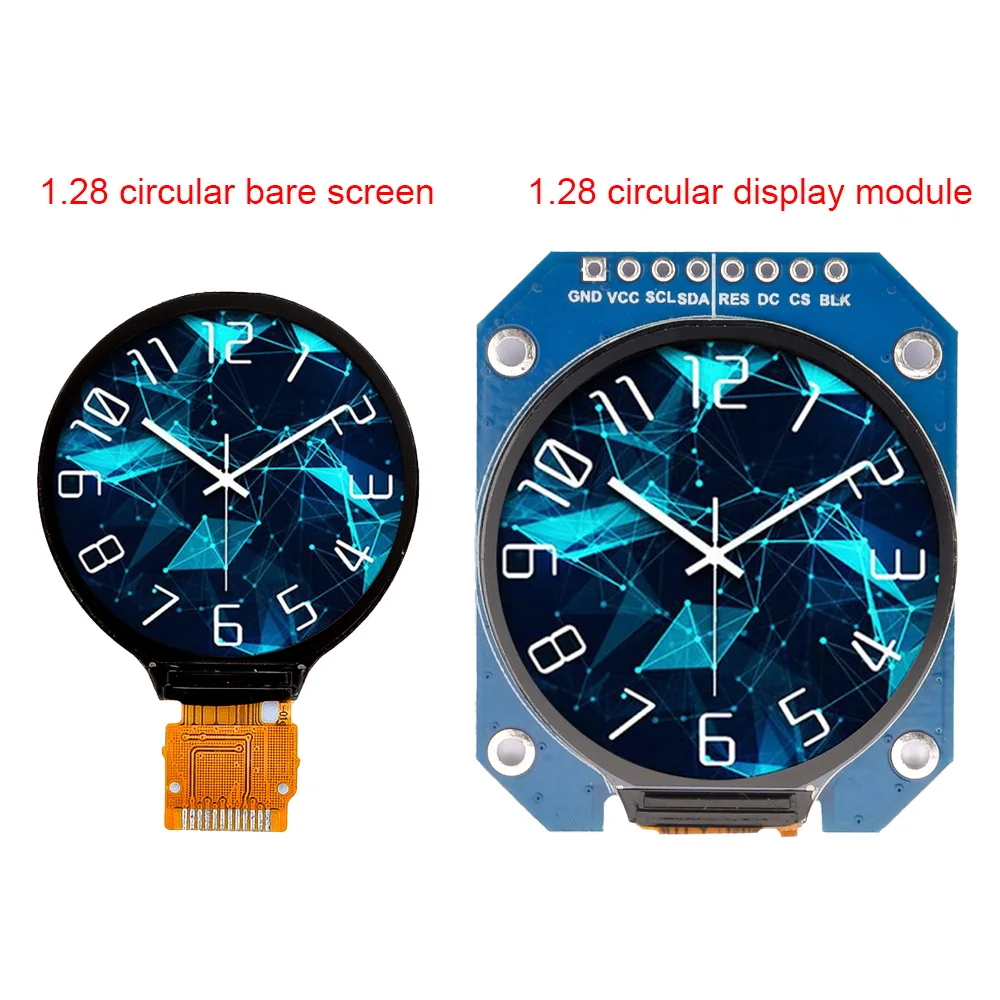 DC 3.3V 1.28 inch TFT LCD Display Module Round RGB 240*240 GC9A01 Driver 4 Wire SPI Interface ...