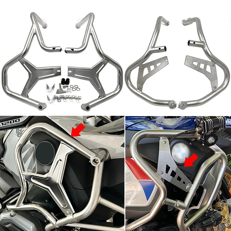 Motorcycle-Upper-Crash-Bar-Extensions-Engine-Guard-Bumper-Protectoion ...