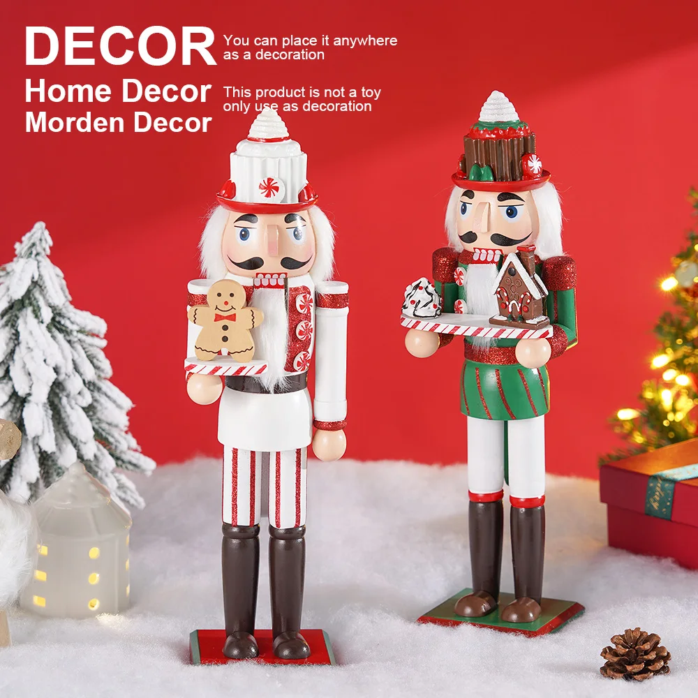 36CM-Chef-gingerbread-Man-Nutcracker-Christmas-puppet-Soldier-decorated ...