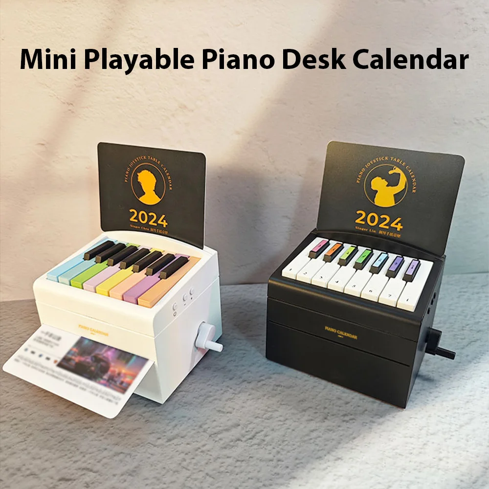 2024 Piano Calendar 15 Key Mini Playable Piano Desk Calendar Creative ...