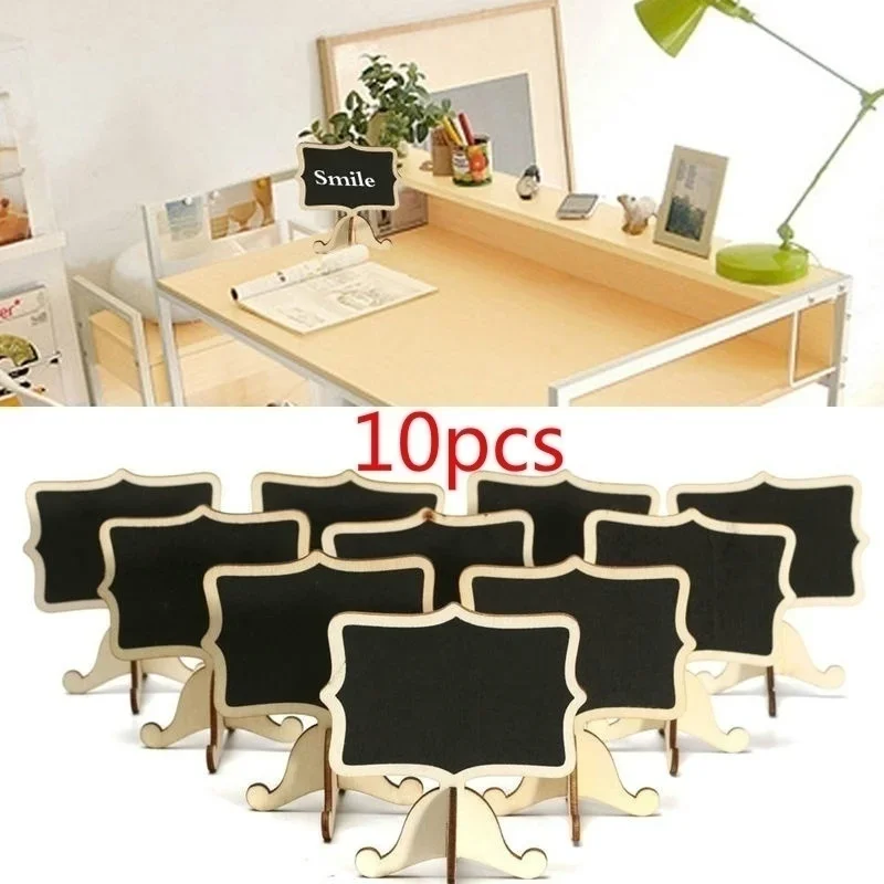 10PCS-Mini-Card-Wooden-Small-Blackboard-Desktop-Message-Decoration ...