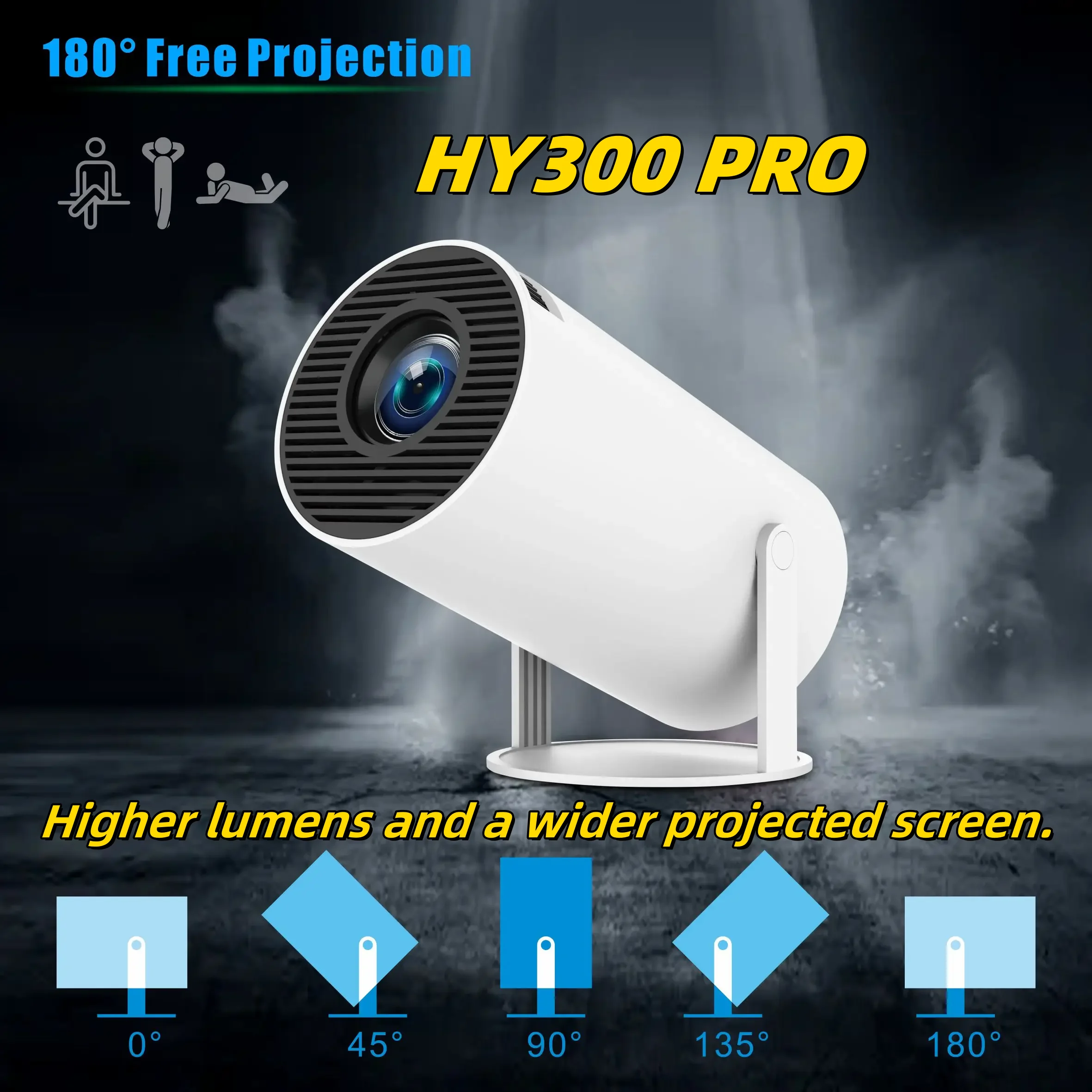 HY300-PRO-miniproyector-port-til-inteligente-dispositivo-con-Android-11-WIFI-1280-720P-Full-HD ...