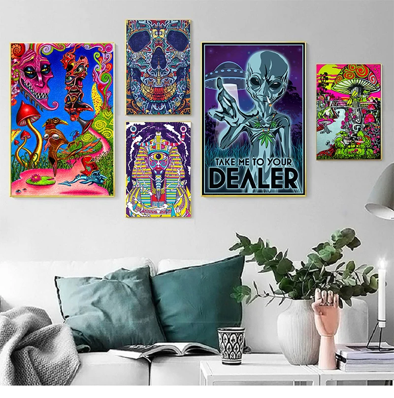 Psychedelic-LSD-Canvas-Art-Print-Painting-Poster-Prints-Wall-Pictures ...