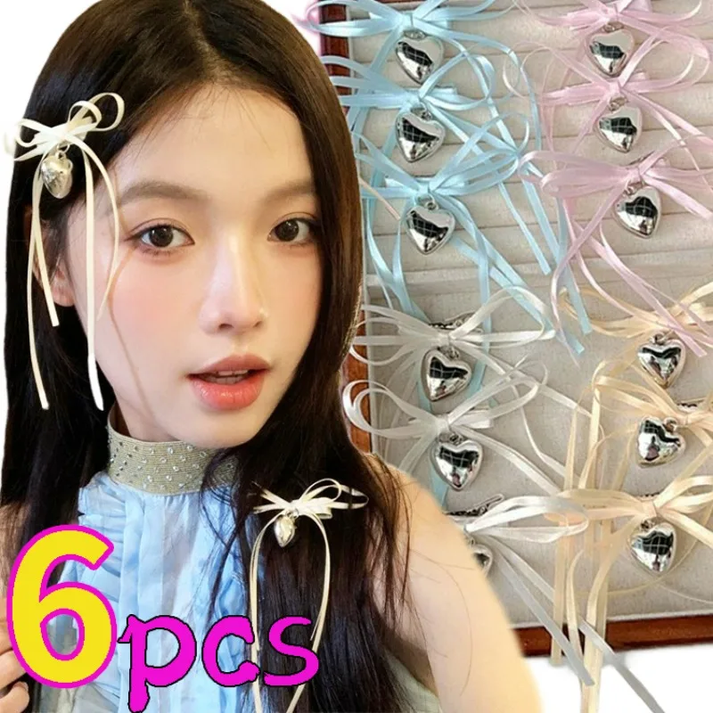 French-Bow-Ribbon-Love-Hair-Clip-Women-Sweet-Cute-Long-Ribbon-Hairpin ...