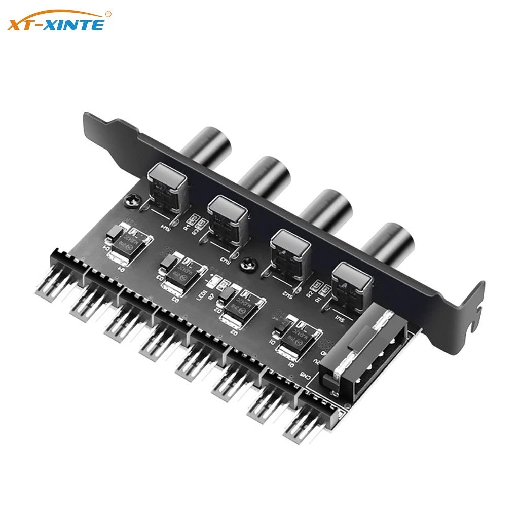 12V 8 Channels Cooling Fan HUB 4Pin 3Pin Speed Controller Practical ...