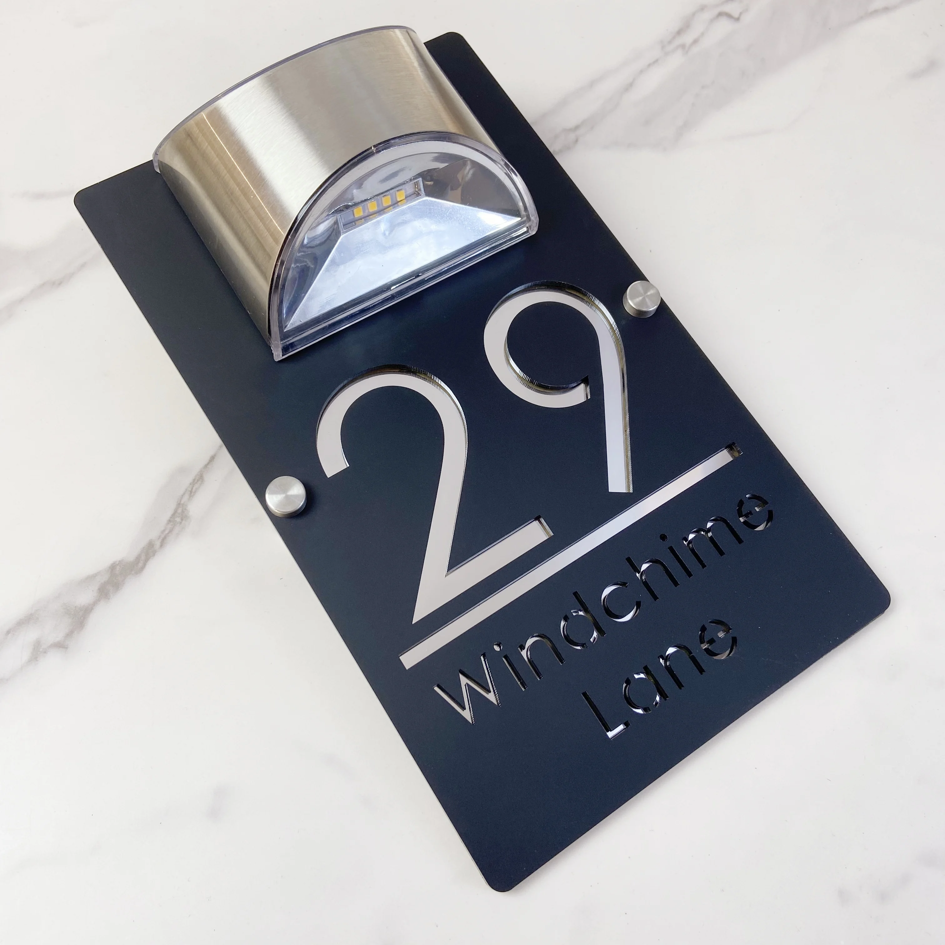 Customized External House Number Light LED Solar House Sign 3D Laser ...