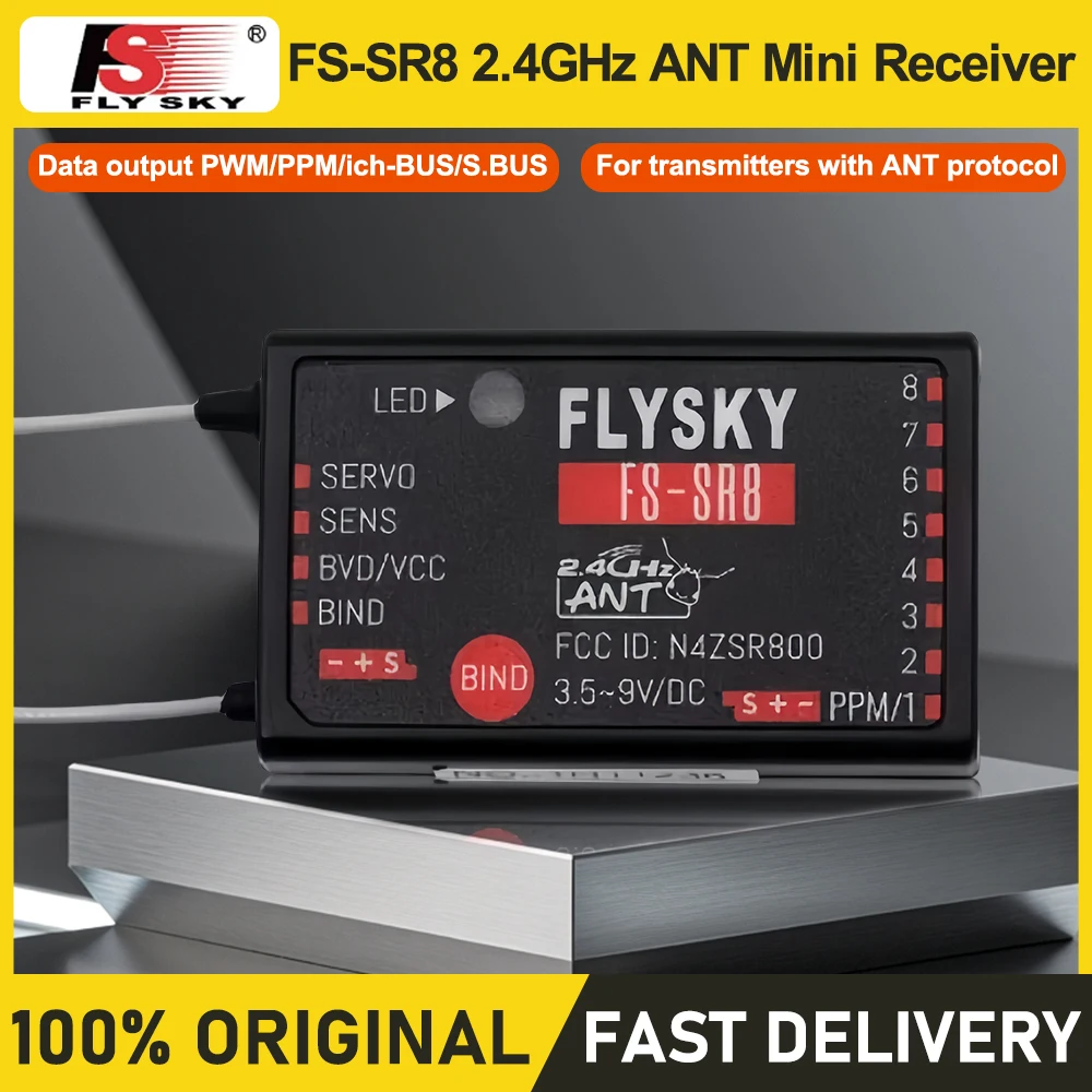 FLYSKY FS-SR8 2.4GHz ANT Mini Receiver Remote Controller RC Car 8 ...
