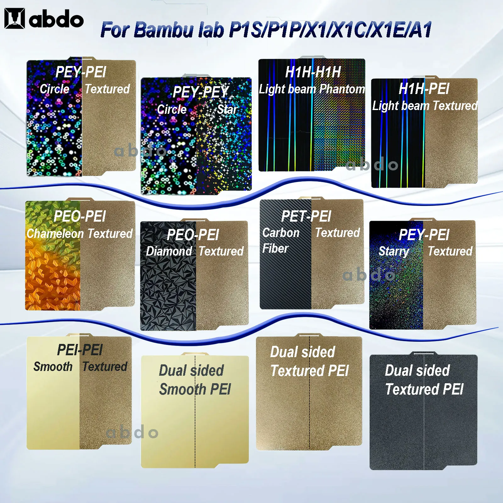 For-Bambu-Lab-Build-Plate-P1P-257x257mm-Double-Sided-PEY-Sheet-PEI-PET ...