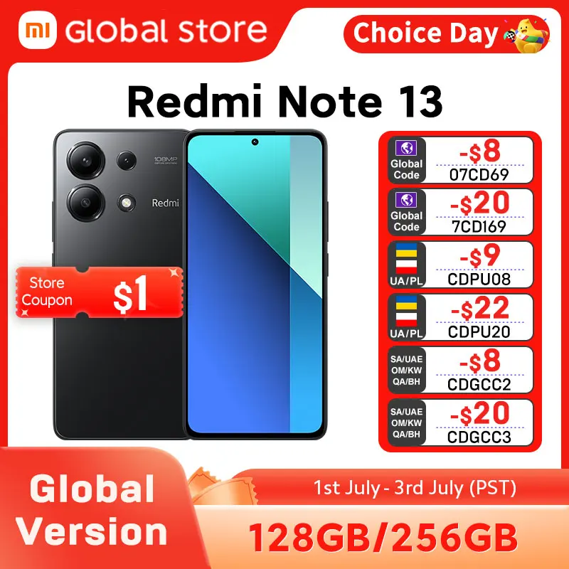 Xiaomi-Smartphone-Redmi-Note-13-Vers-o-Global-128GB-256GB-Display ...