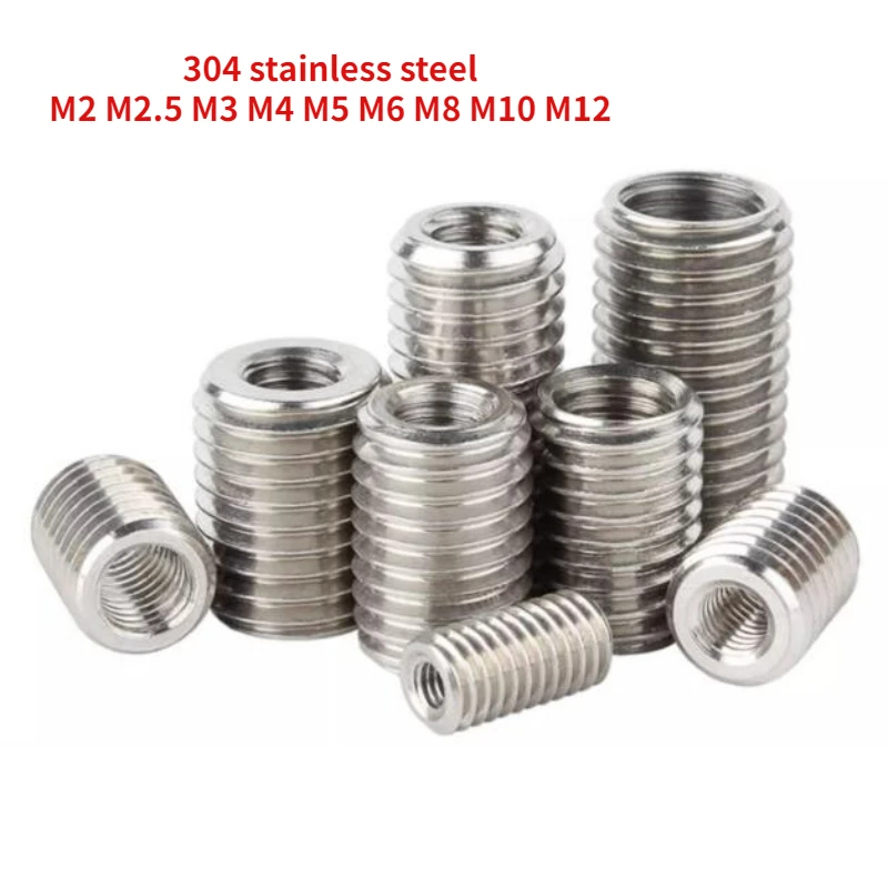 304-Stainless-Steel-Inside-Outside-Thread-Adapter-Screw-Nuts-Insert ...
