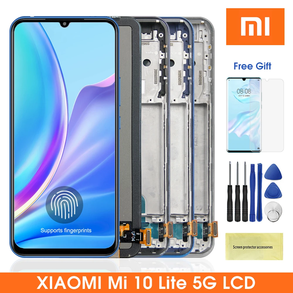شاشة عرض 6.57 بوصة لهاتف شاومي Mi 10 Lite 5G شاشة Lcd تعمل باللمس ...