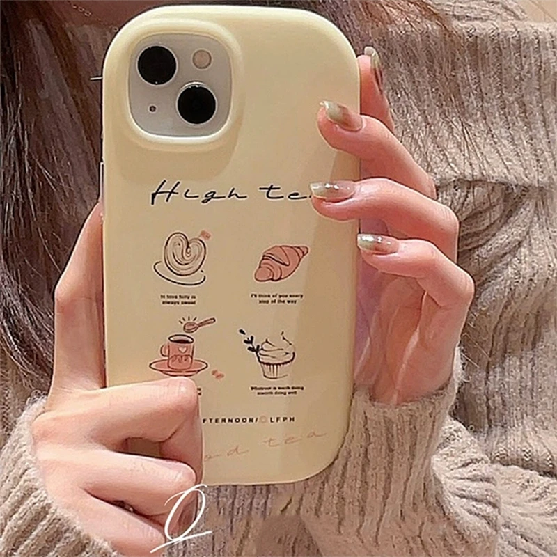 Korean-Cute-Croissant-Coffee-The-Soap-Phone-Case-For-iPhone-15-14-13-12 ...