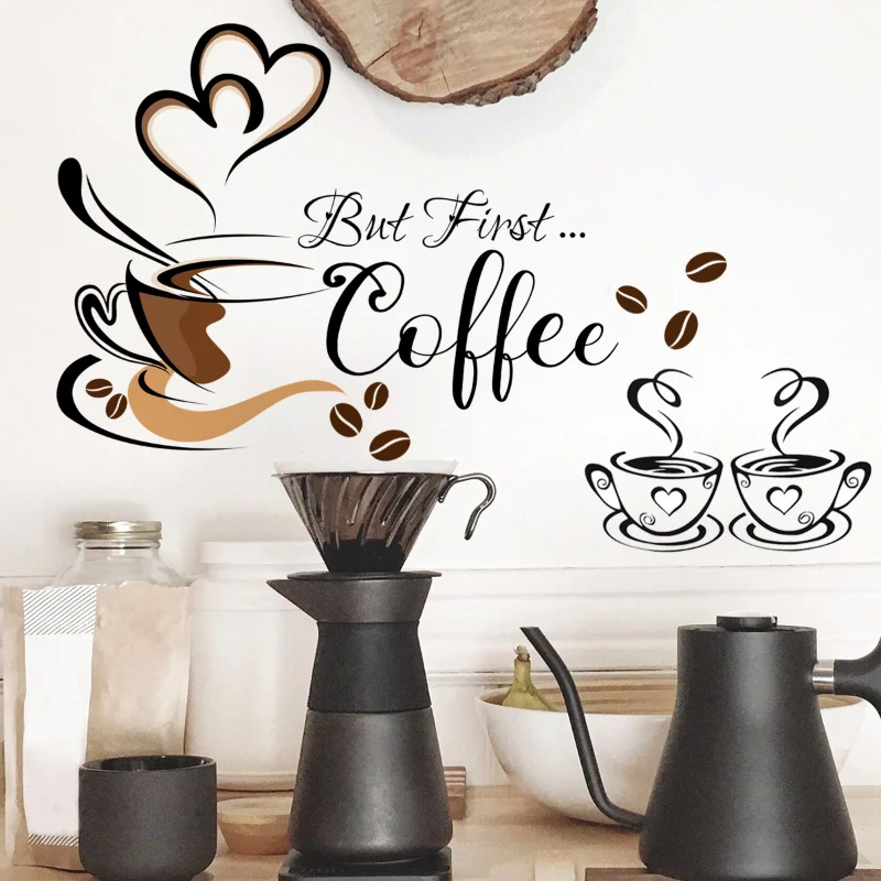 Self-adhesive-Wall-Stickers-Creative-Coffee-Cup-Pattern-Wall-Stickers ...
