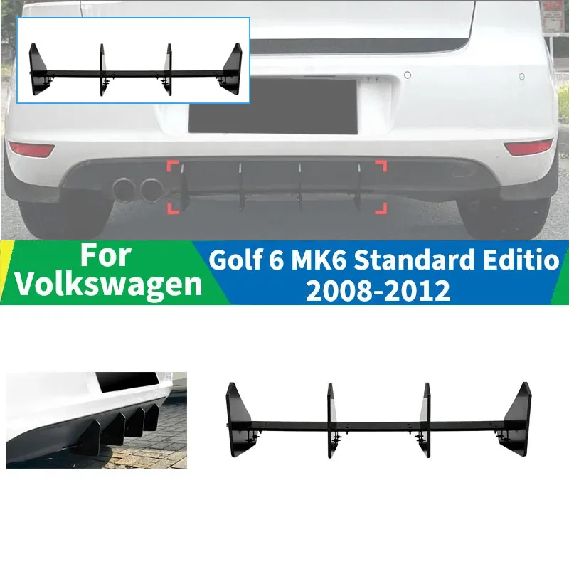 For VW Golf 6 MK6 Standard Edition 2008-2012 Car Rear Bumper Diffuser ...