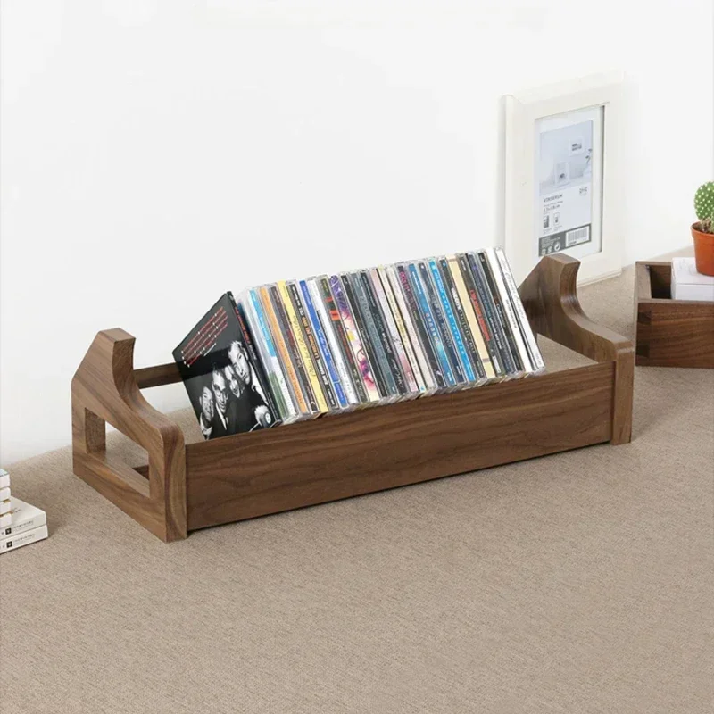 Solid Wood High Capacity Desktop CD Storage Rack PS5 Game Disc Display ...