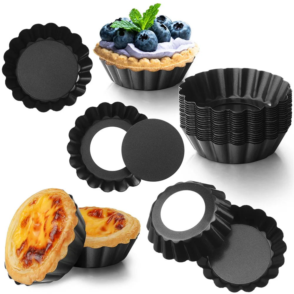 8-10-12cm-Mini-Tart-Pans-Egg-Tart-Molds-Removable-Bottom-Non-Stick ...