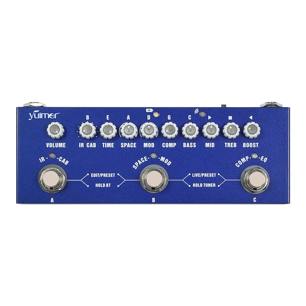 Guitar-Multi-Effects-Pedal-Rechargeable-Tuner-Booster-Compressor-Delay ...