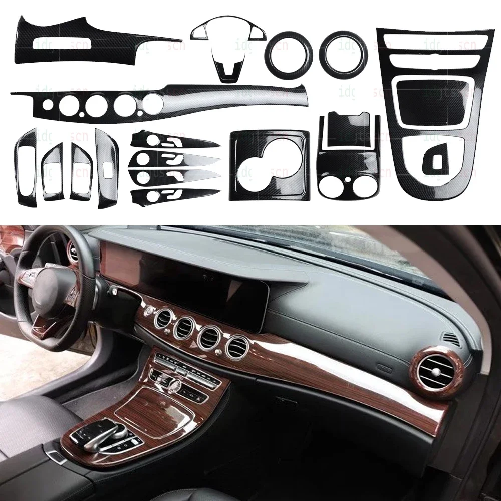 Car-Interior-Carbon-Fiber-Full-Set-Sticker-Gear-Shift-Panel-Cover ...
