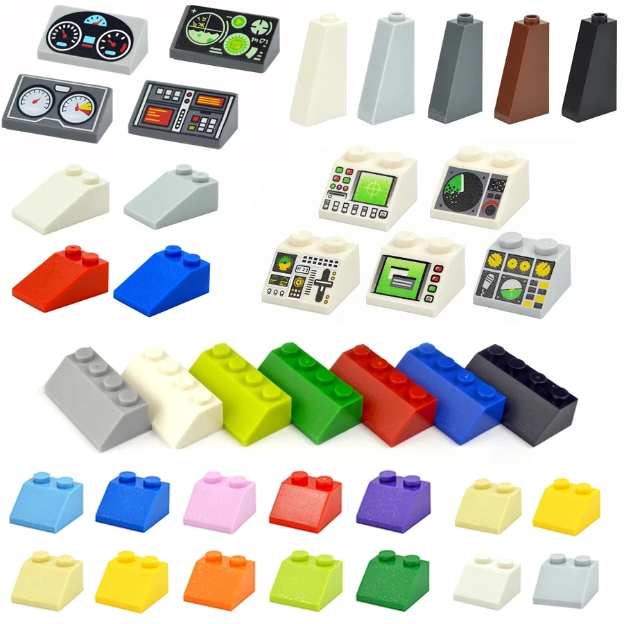 MOC-Inverted-Slope-Building-Blocks-Telhado-Bricks-Pe-as-da-Casa-Edif ...