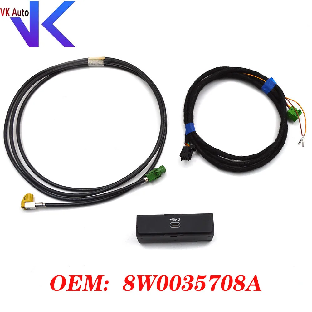 For Audi Q5 modified Carplay interface small big plug USB cable 8W0 035 ...