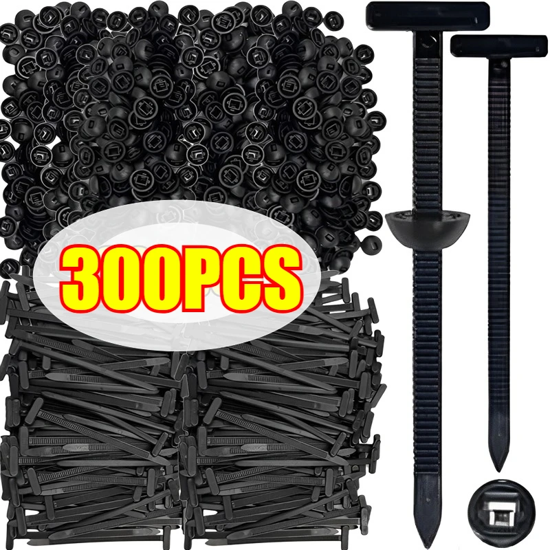 Tie Clips Car Nylon Universal Cable Tie Buckle Plastic Flanges Zipper ...