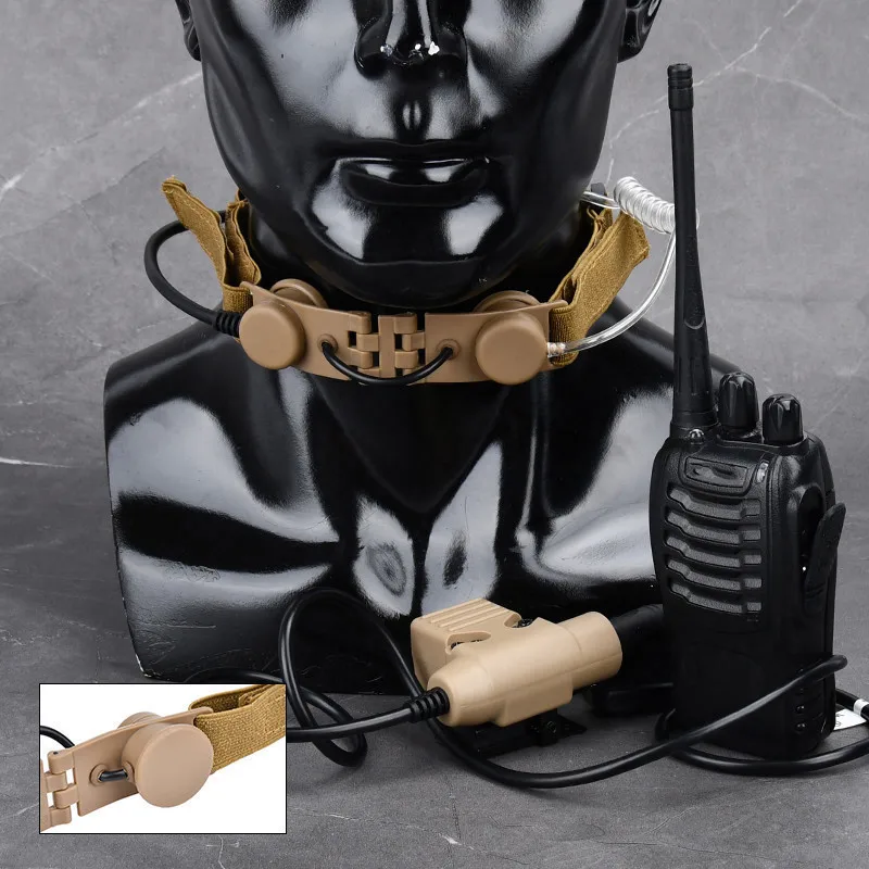 WADSN-Airsoft-Tactical-Throat-Microphone-Headset-Neck-Laryngeal ...