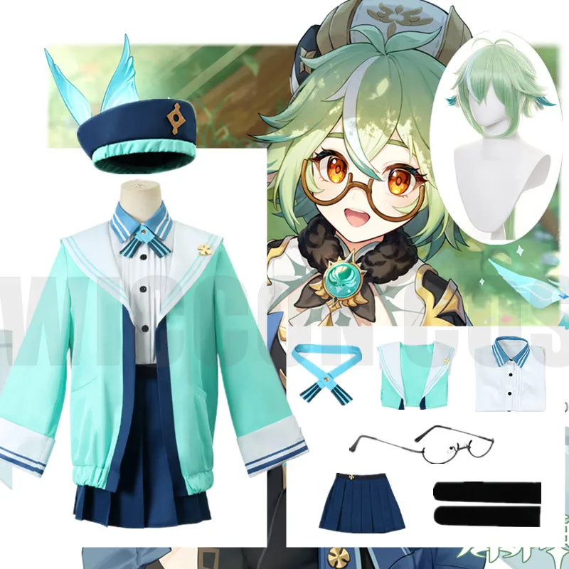 Genshin Impact Sucrose Cosplay Costume Sucrose Jk Uniform Shirt Skirt ...