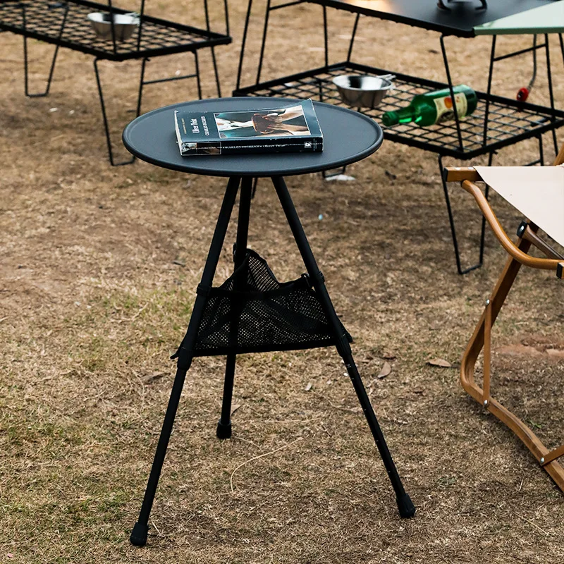 Camping-Round-Table-Detachable-Portable-Height-Adjustable-Table-for ...