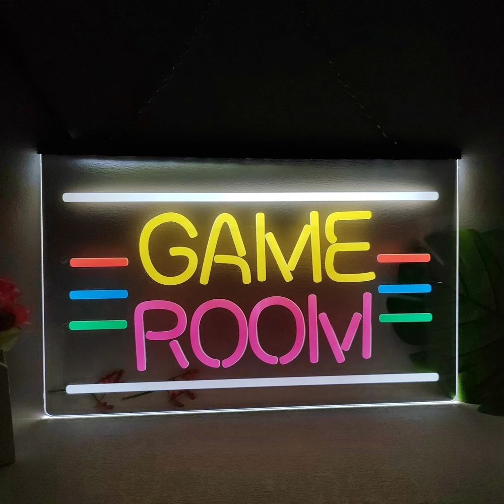 GAME ROOM Displays Toys TV Multicolour Luminous Sign with Neon Light ...