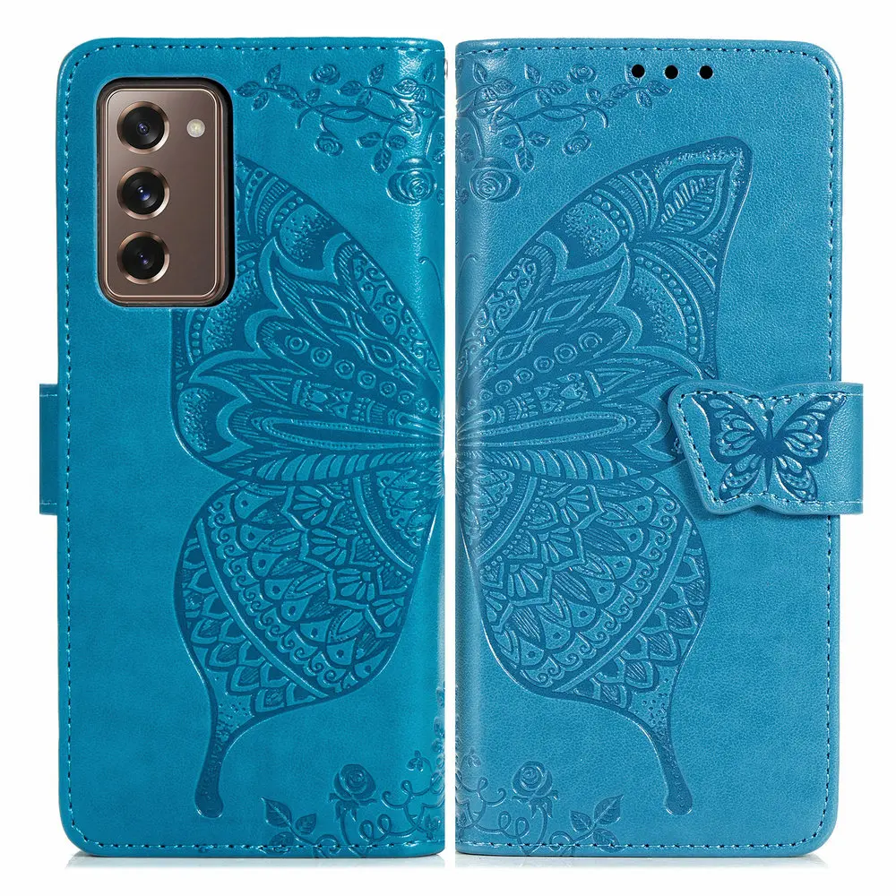3D Butterfly Leather Etui for Coque Samsung Z Fold 4 2 5G Flip Case ...