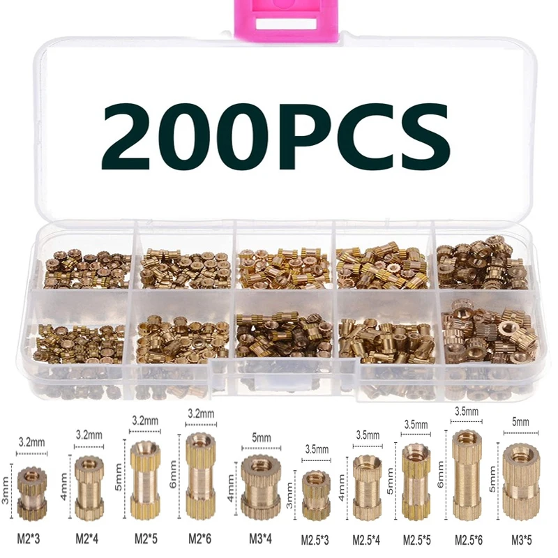 Cheap Bargain 200pcs M3*4 copper nut inserts embedded parts copper ...