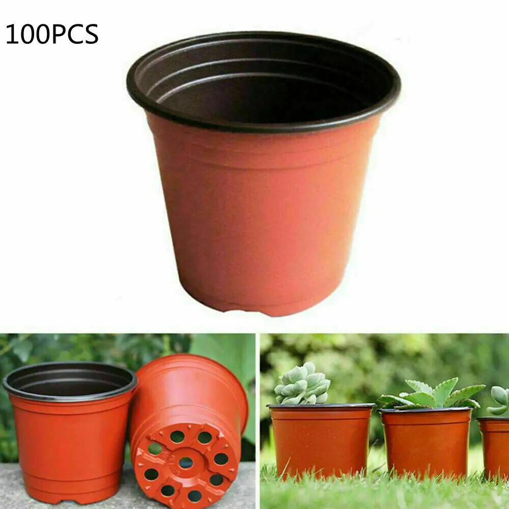 100PCS-Plastic-Plant-Flower-Pots-Nursery-Seedlings-Pot-Plant-For-Home ...