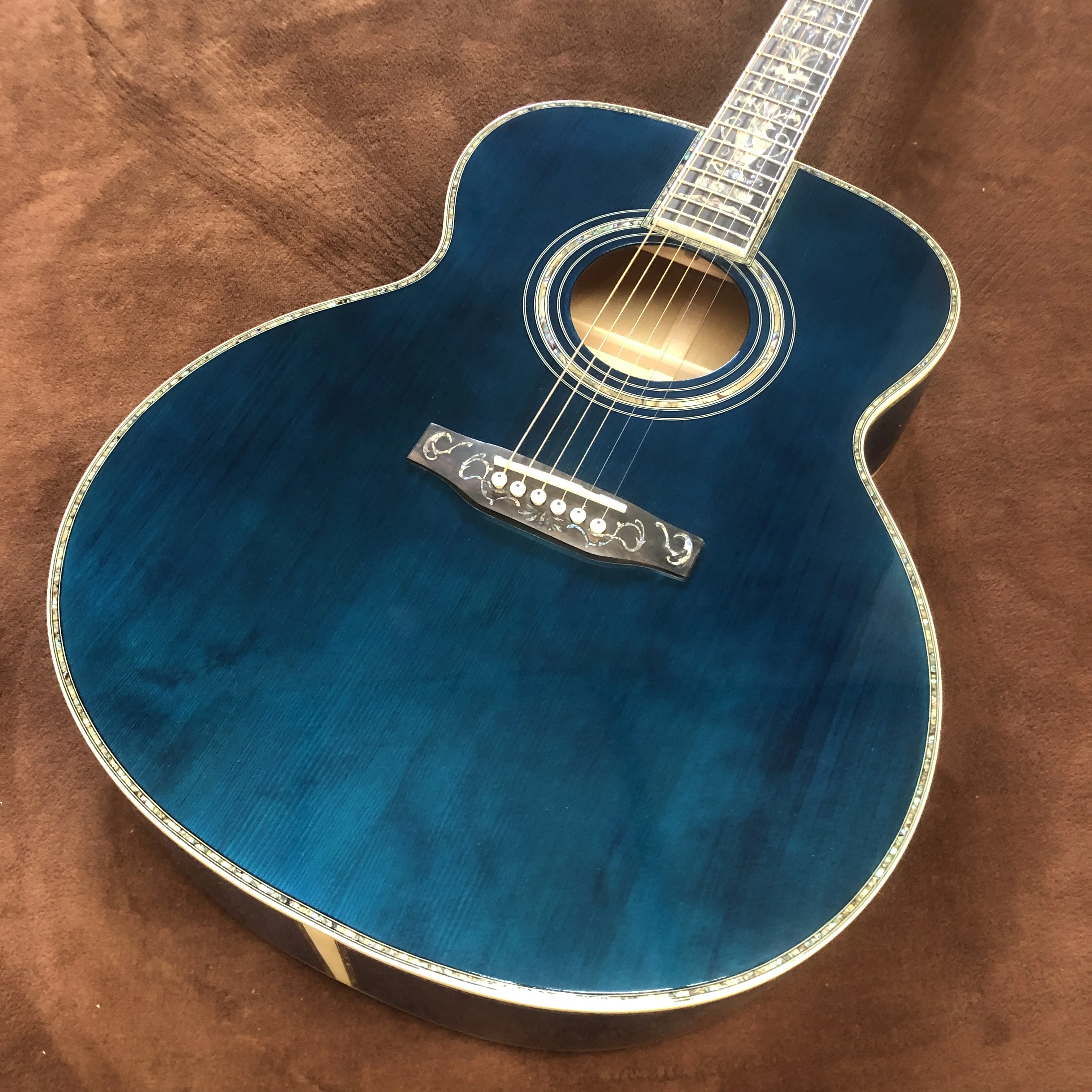 Dark Blue Acoustic Guitar
