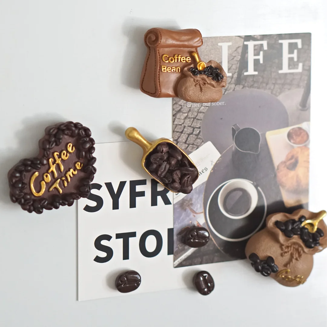 4pcs-Coffee-Fridge-Magnet-Coffee-Bean-Spoon-Heart-Cafe-Style-Home ...