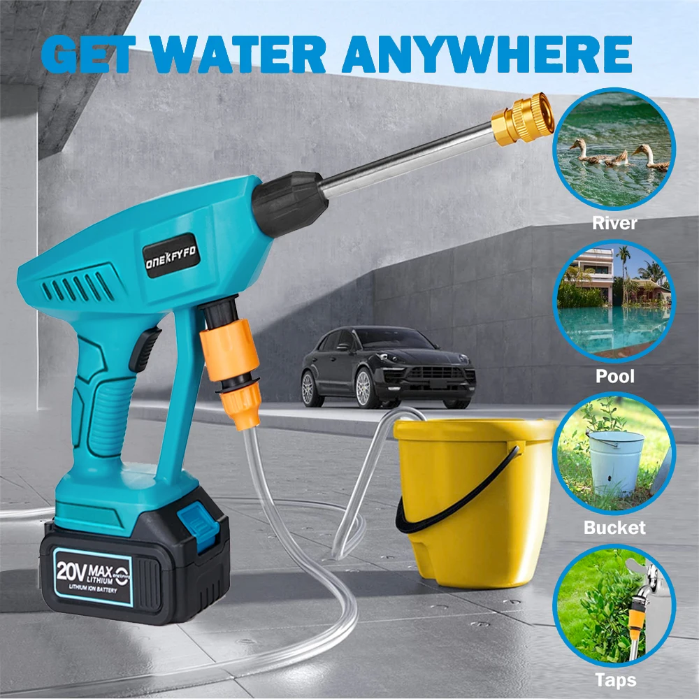 Portable-Cordless-High-Pressure-Cleaner-Washer-Spray-Water-Gun-Car-Wash ...