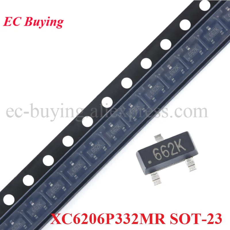 100pcs-10pcs-XC6206P332MR-XC6206-662K-SOT-23-SOT23-3-3V-500A-LDO-Low ...