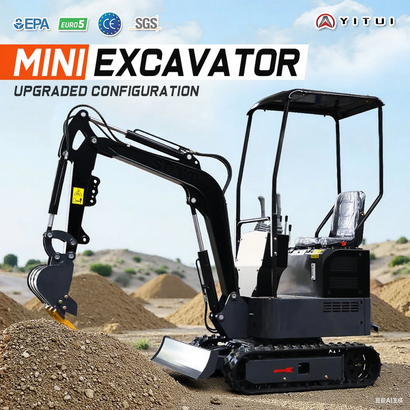 Quick Delivery Customized Mini Excavator 1.5 1.8 Ton Engine Track Mini ...