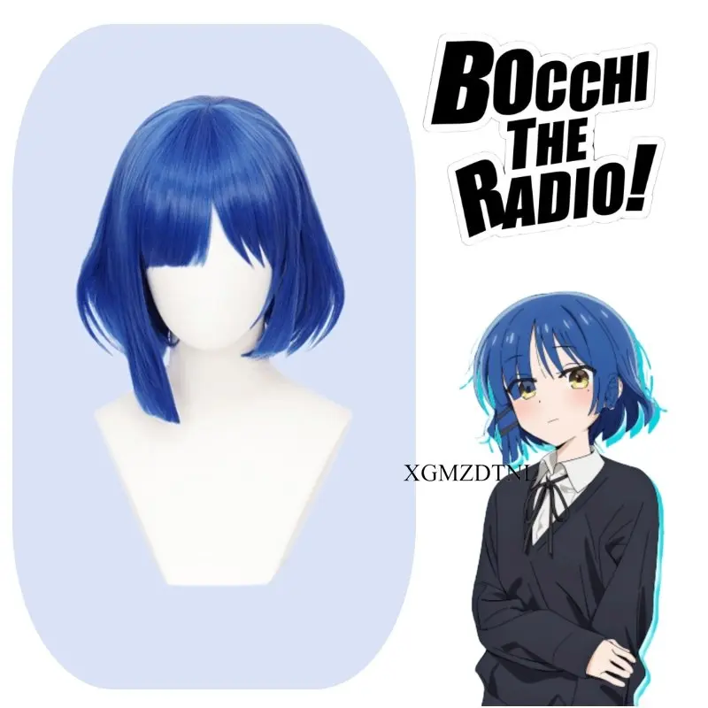 Anime-Bocchi-The-Rock-Cos-Yamada-Ryo-Cosplay-Wig-30cm-Short-Blue-Hair ...