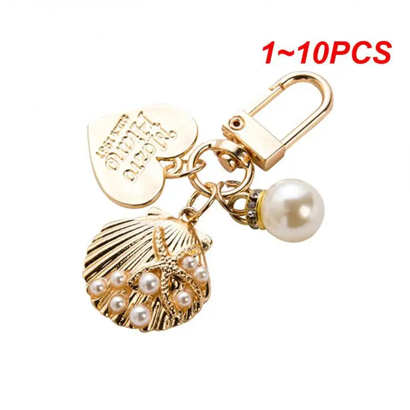1-10PCS-Creative-Cute-Shell-Conch-Pearl-Keychain-Women-Charm-Bag ...